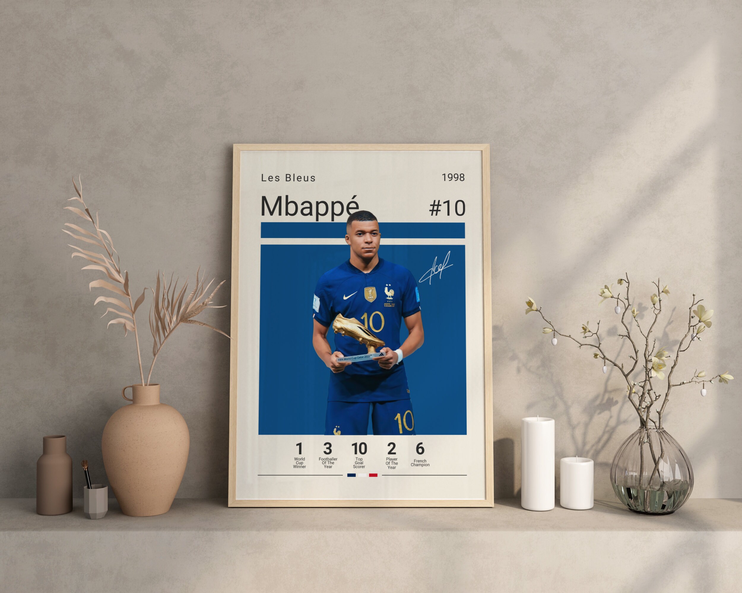 Kylian Mbappe Poster, Team France Poster, Football Print, Football ...