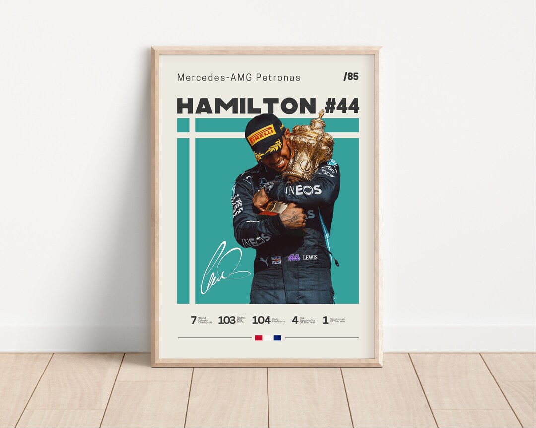 Lewis Hamilton Poster, F1 Racing Poster, F1 Fan Gift, Formular One ...