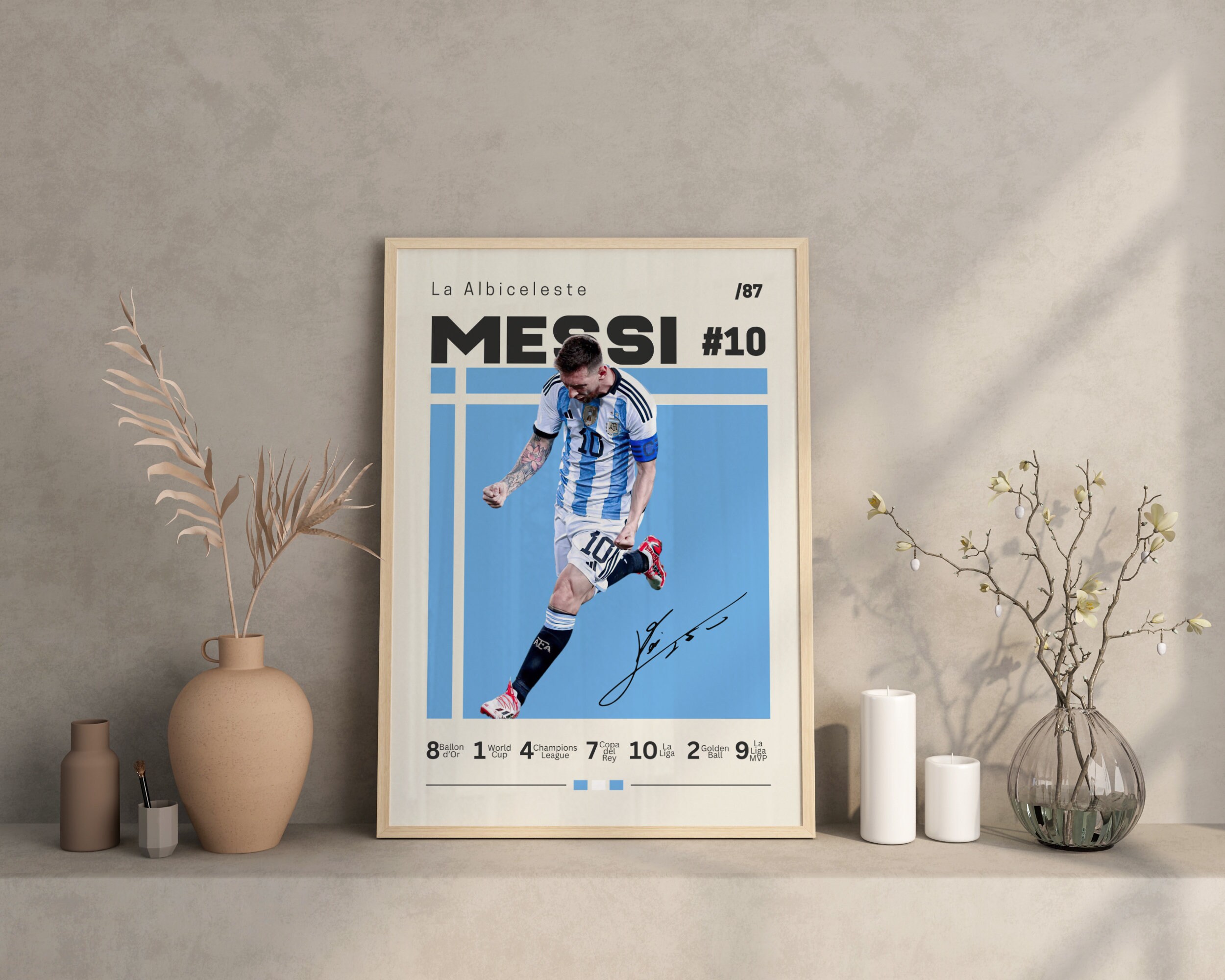 Lionel Messi Poster, Argentina Football Print, Football Poster, Soccer ...