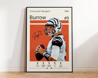 Joe Burrow Cincinnati Bengals NFL Football Poster - Etsy