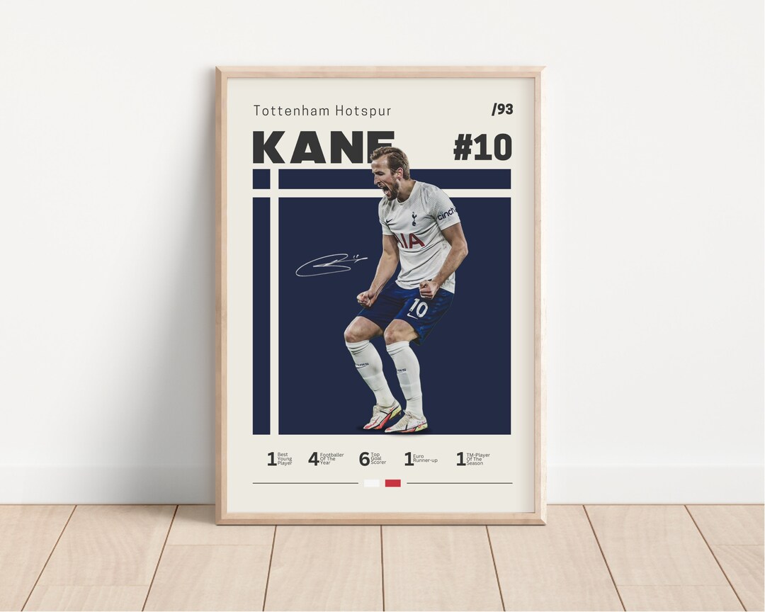 Harry Kane Poster, Tottenham Poster, Football Print, Football Poster ...