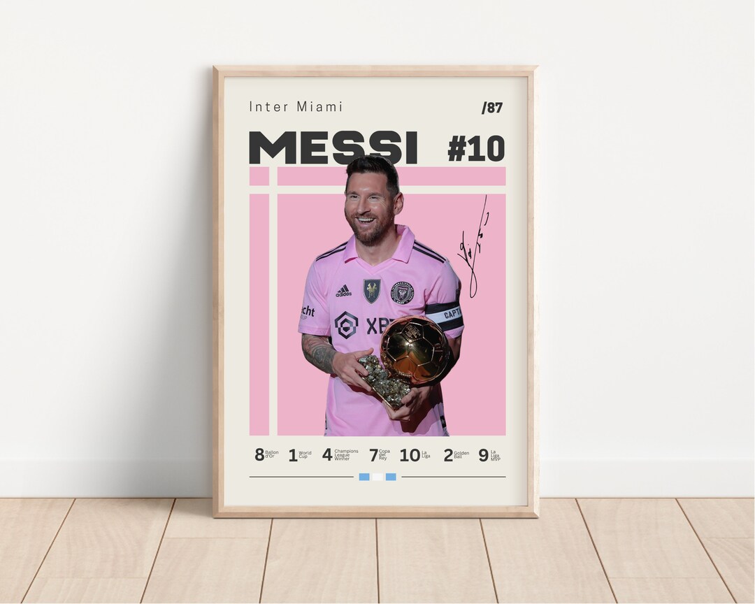 Lionel Messi Poster, Inter Miami Poster, Football Print, Football ...