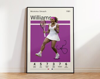 Serena Williams Poster, Tennis Print, Tennis Poster, Minimalist Poster ...