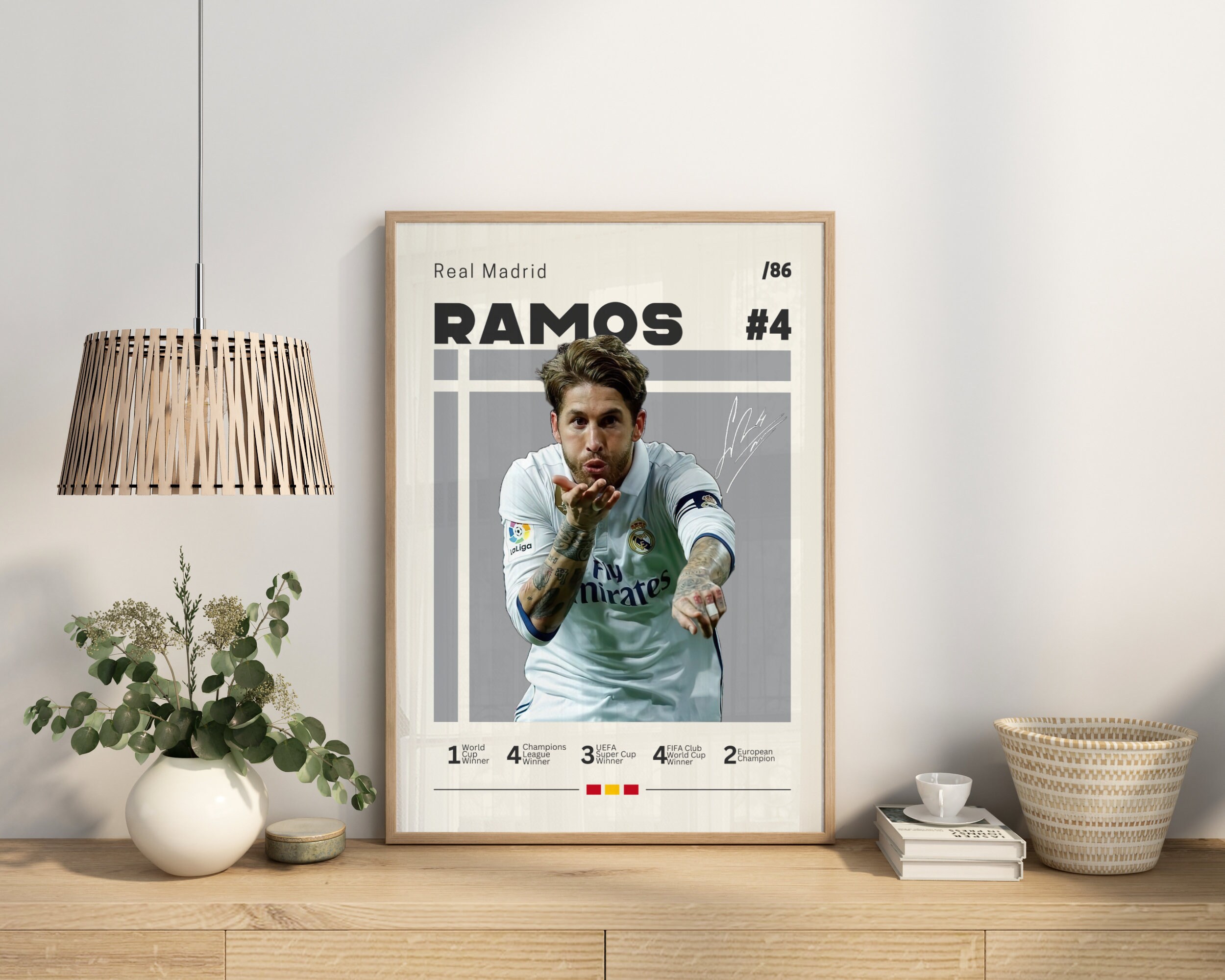 Sergio Ramos Poster, Real Madrid Football Print, Football Poster ...