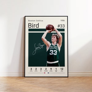 Larry Bird Poster, Boston Celtics Poster, Basketball Print, Basketball ...