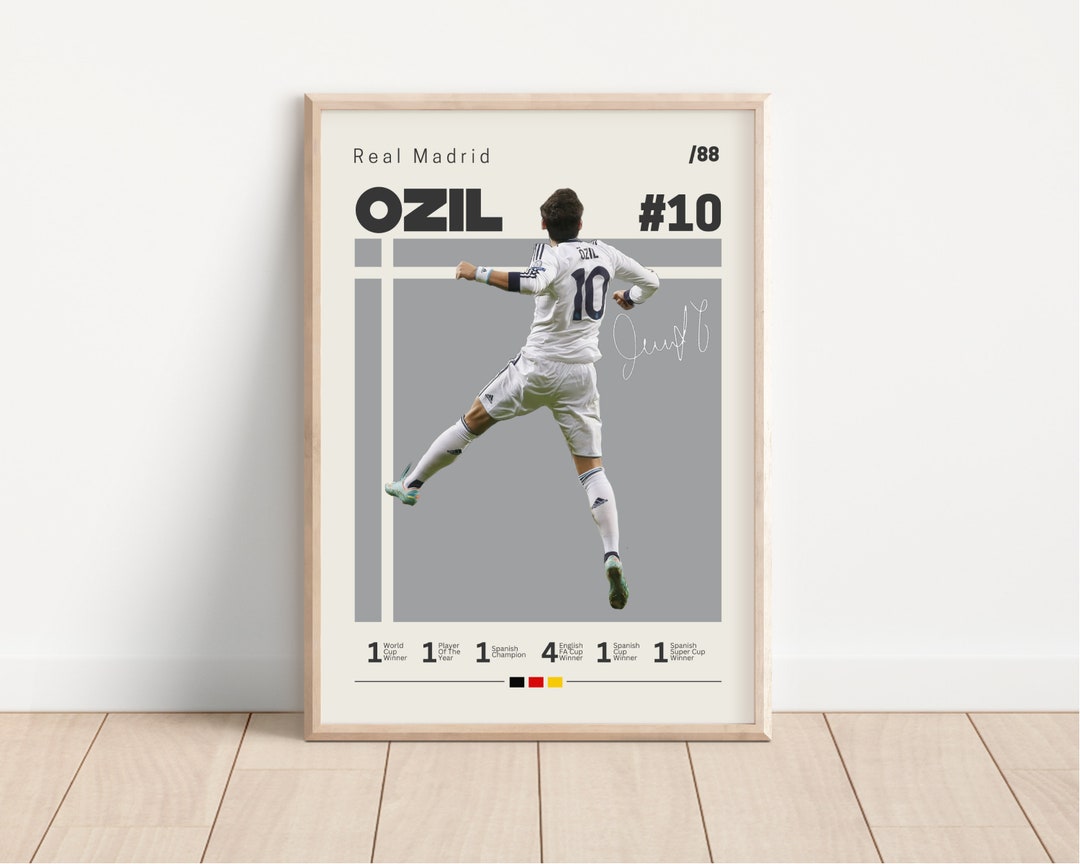 Mesut Ozil Poster, Real Madrid Football Print, Football Poster, Soccer ...