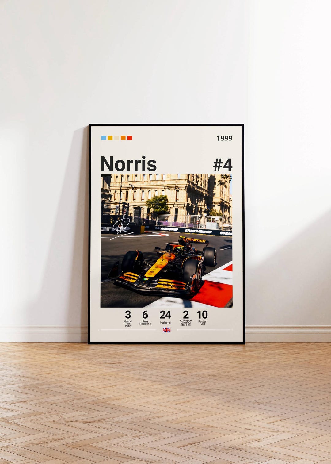 Affiche Lando Norris, affiche McLaren, art mural Formule 1, impression ...