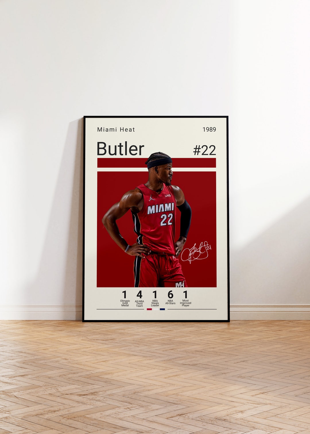 Jimmy Butler Poster, Miami Heat Basketball Print, Basketball Poster ...