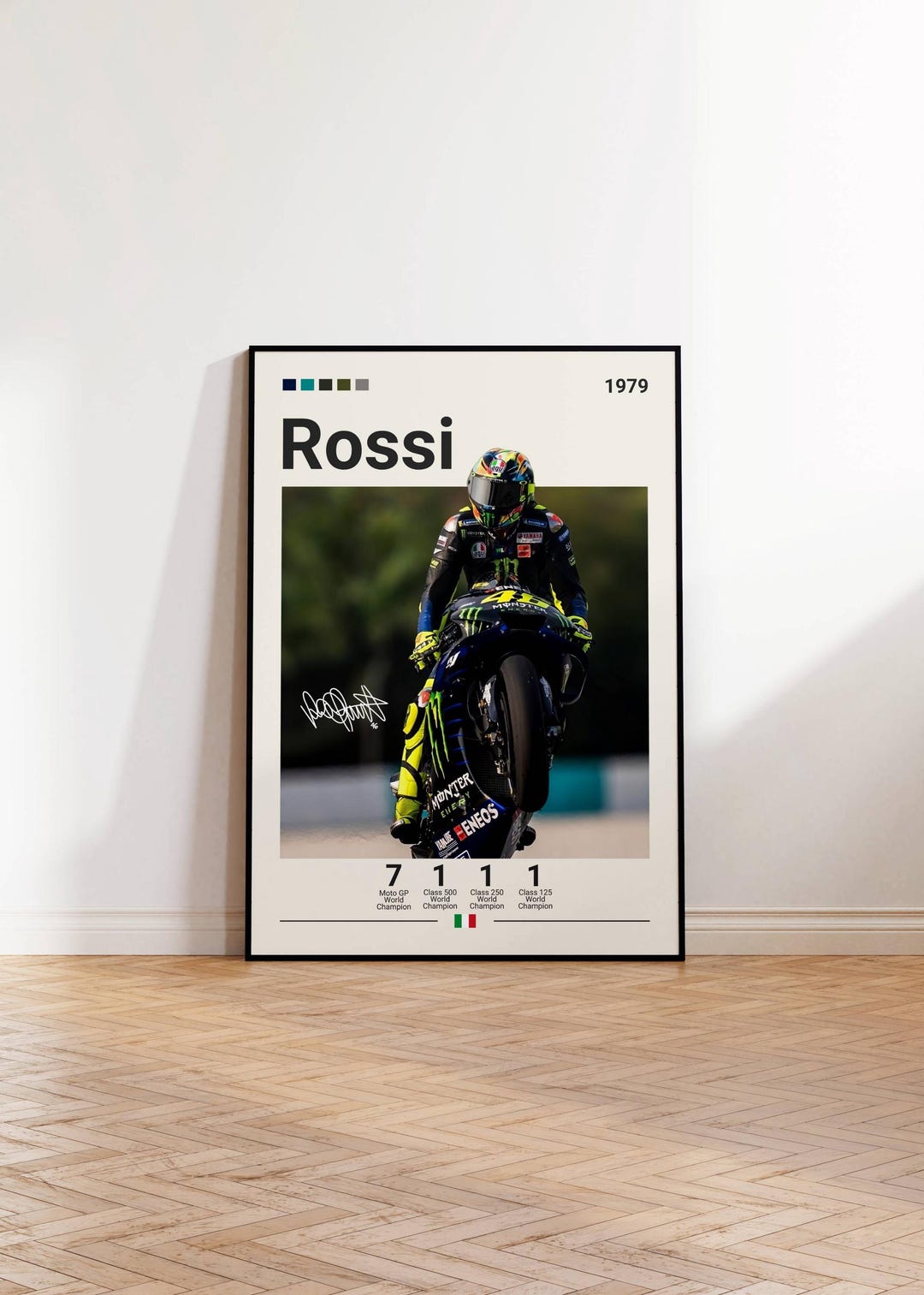 Valentino Rossi Poster, Moto GP Poster, Racing Wall Art, Moto GP Print ...