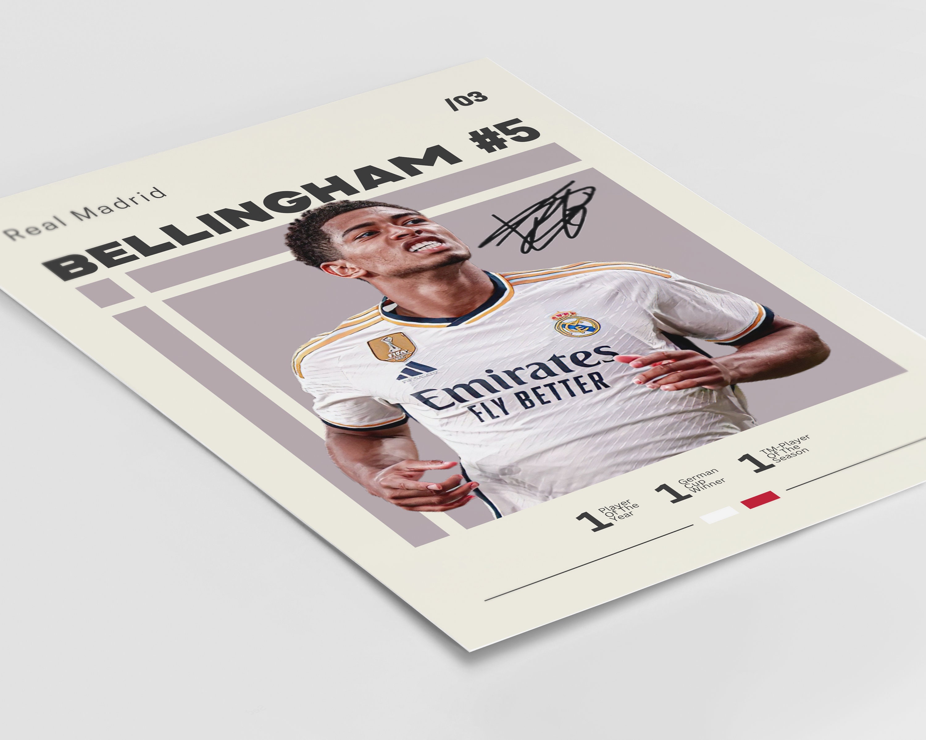 Jude Bellingham Poster, Real Madrid Football Print, Football Poster ...