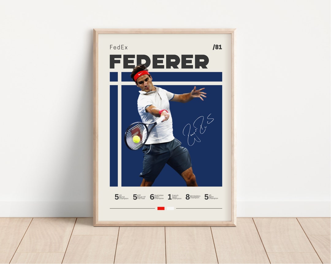 Roger Federer Poster, Tennis Print, Tennis Poster, Minimalist Poster ...