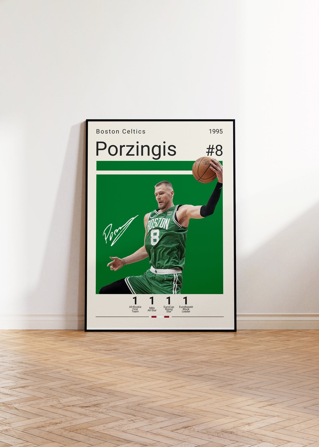 Kristaps Porzingis Poster, Boston Celtics Poster, Basketball Print ...