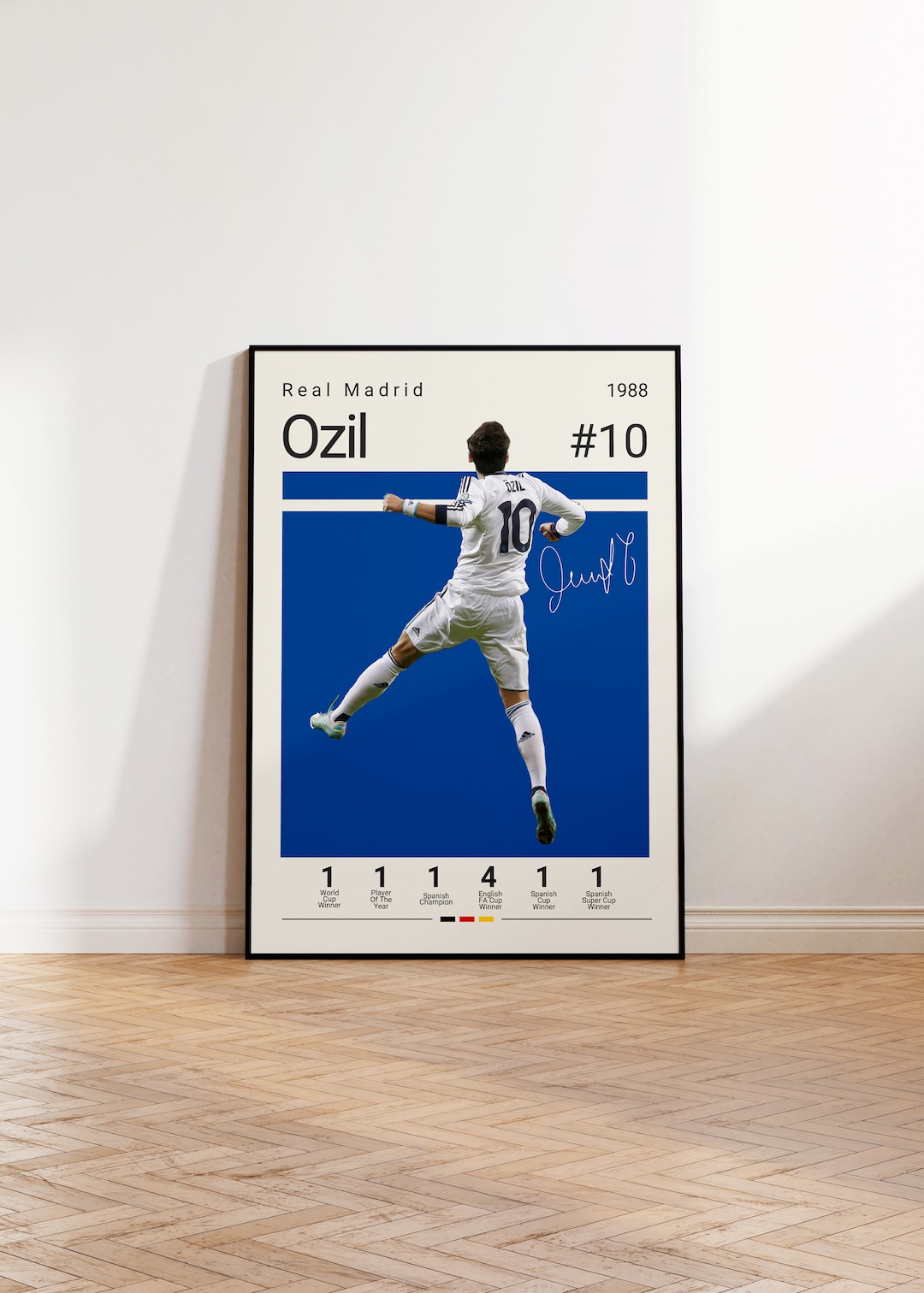 Mesut Ozil Poster, Real Madrid Football Print, Football Poster, Soccer ...