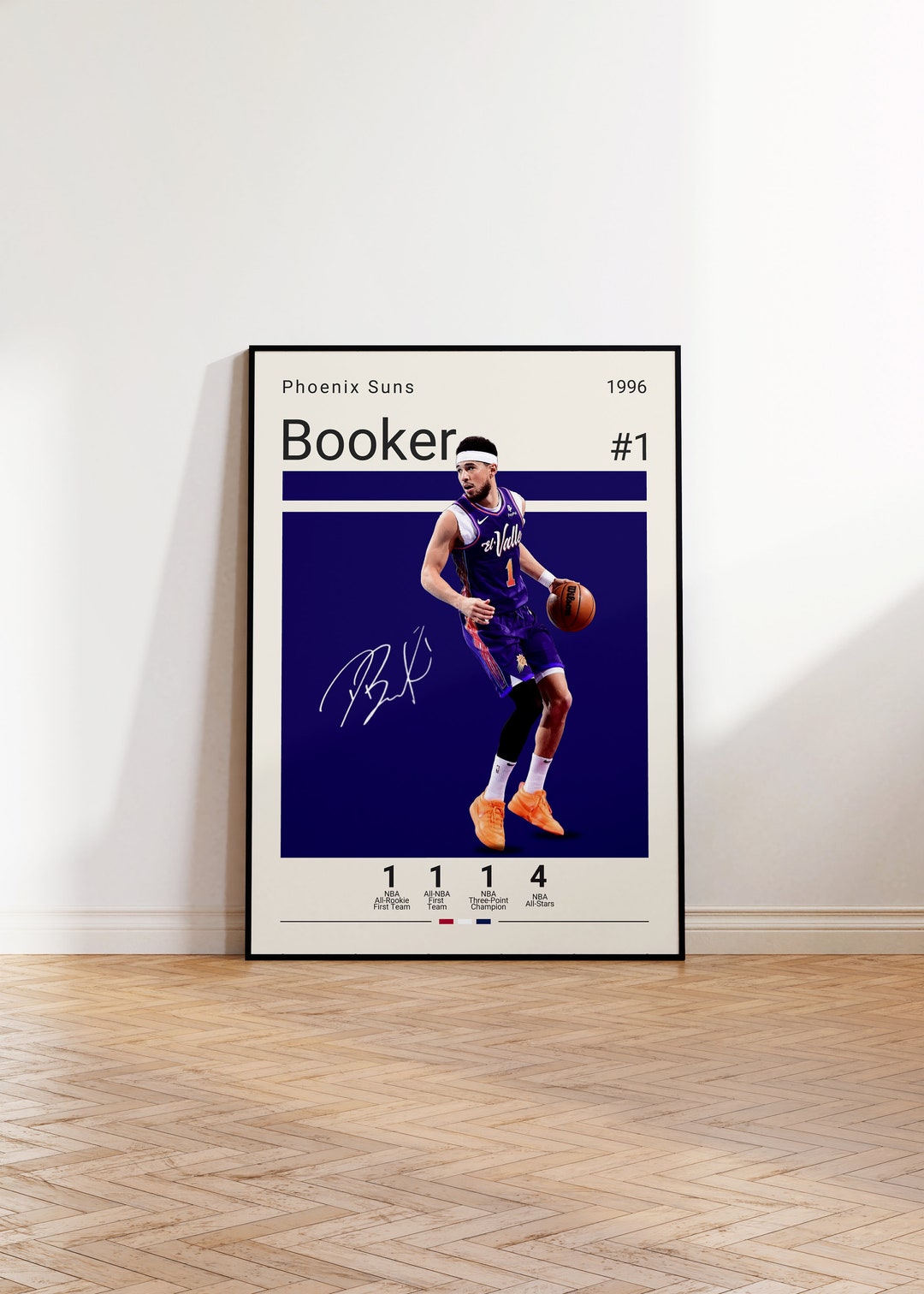 Devin Booker Poster, Phoenix Suns Poster, Basketball Print, Basketball ...