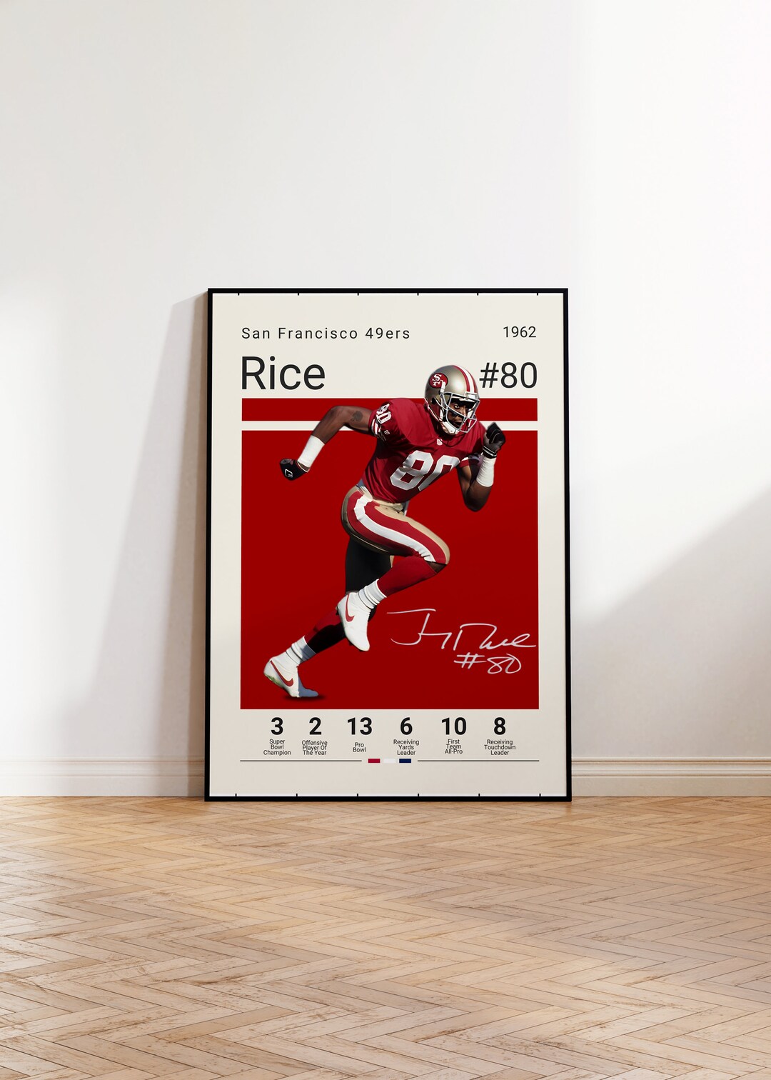 Jerry Rice Poster, San Francisco 49ers Poster, NFL Fan Gifts, NFL ...