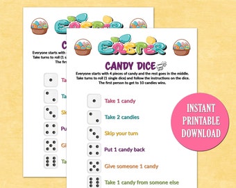 Easter Candy Dice Game | Printable Easter Game | Easter Dice Game ...