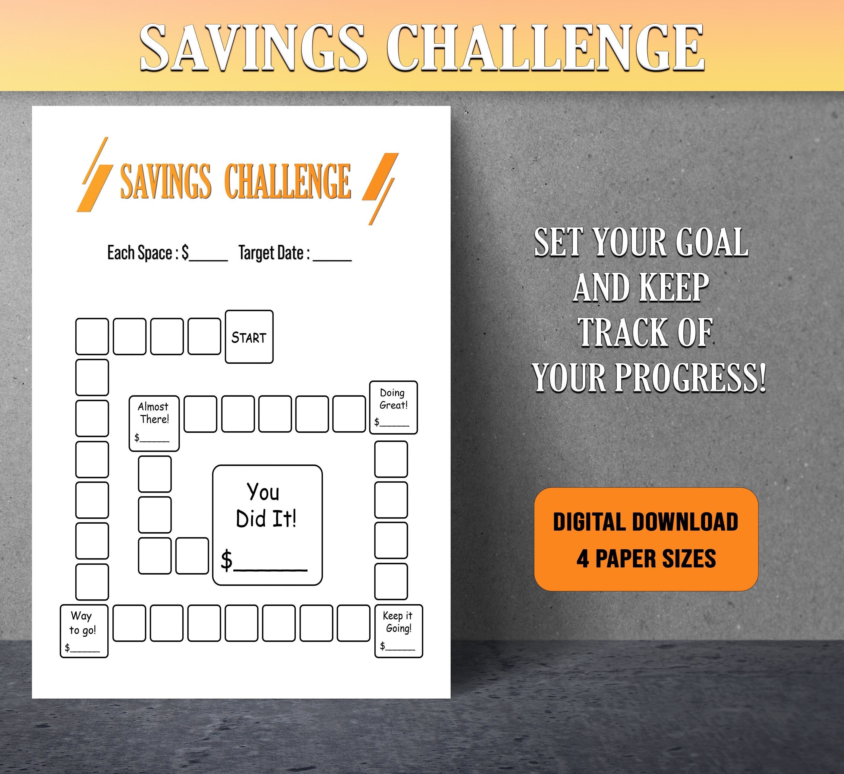Money Savings Challenge Printable Finance Tracker Budget Saving PDF ...