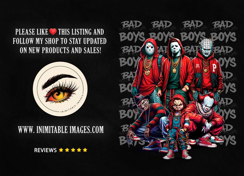 Slasher Villains PNG: Halloween Horror Squad Clipart (digital Download ...