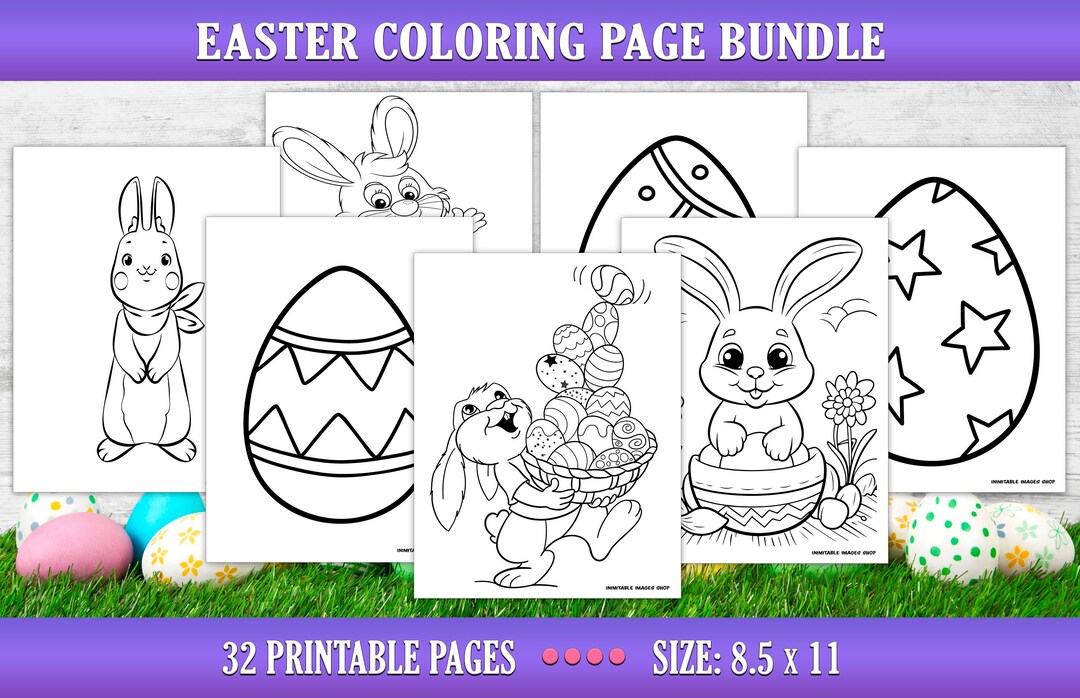 Easter Coloring Page Bundle - Etsy