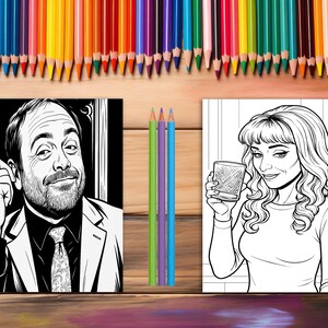 Supernatural Coloring Pages - Sam, Dean, Castiel, Crowley, Rowena ...
