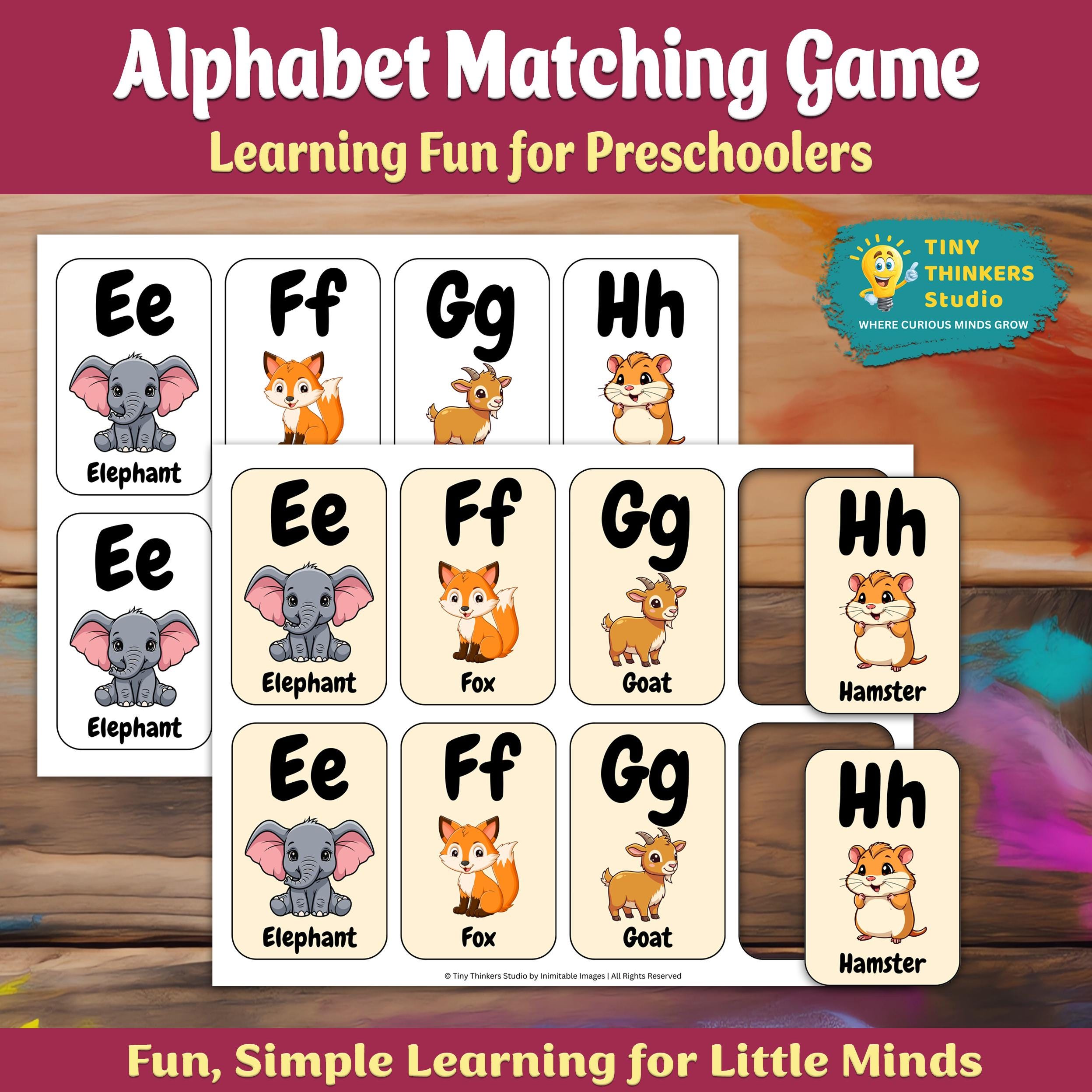 Animal Alphabet Matching Game Printable – Tiny Thinkers Preschool ...