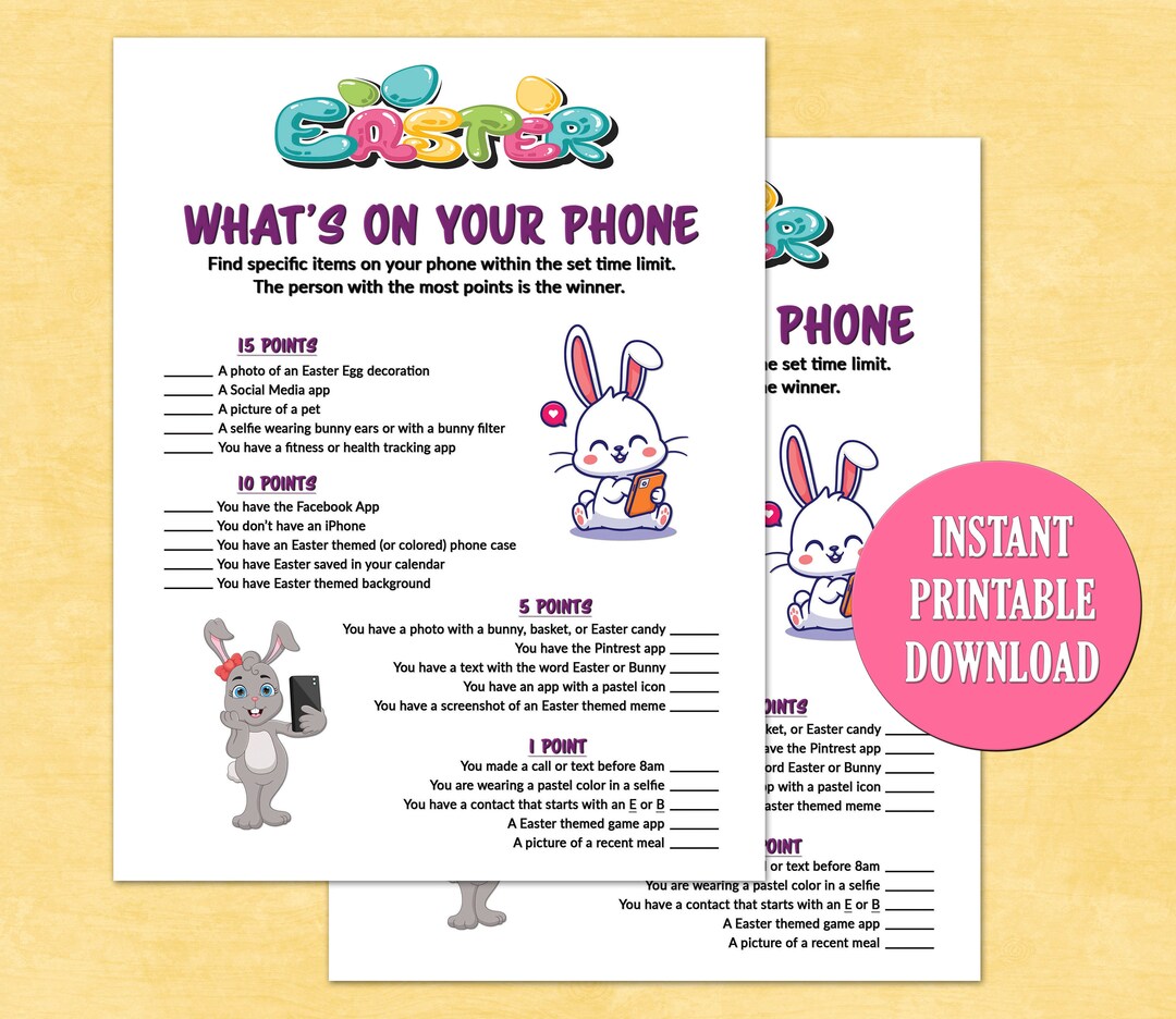 Easter What's on Your Phone Game - Etsy