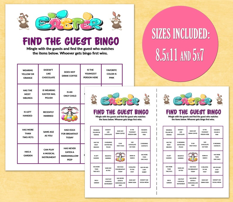Easter Find the Guest Bingo - Etsy