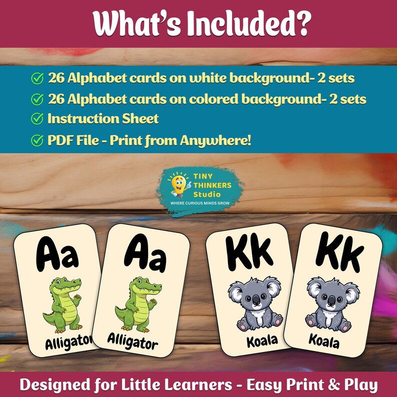 Animal Alphabet Matching Game Printable – Tiny Thinkers Preschool ...