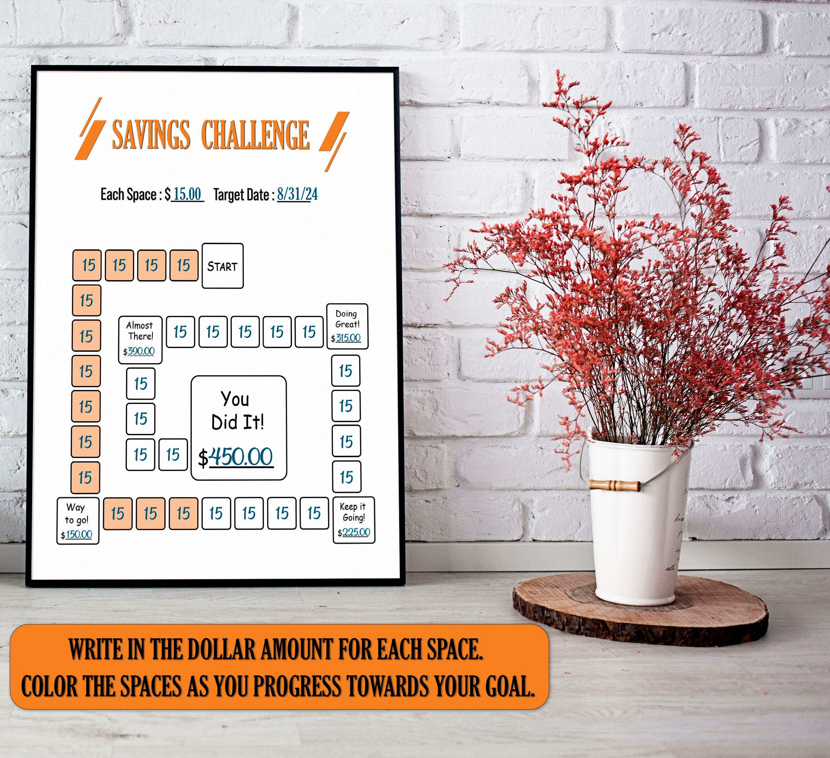 Money Savings Challenge Printable Finance Tracker Budget Saving PDF ...