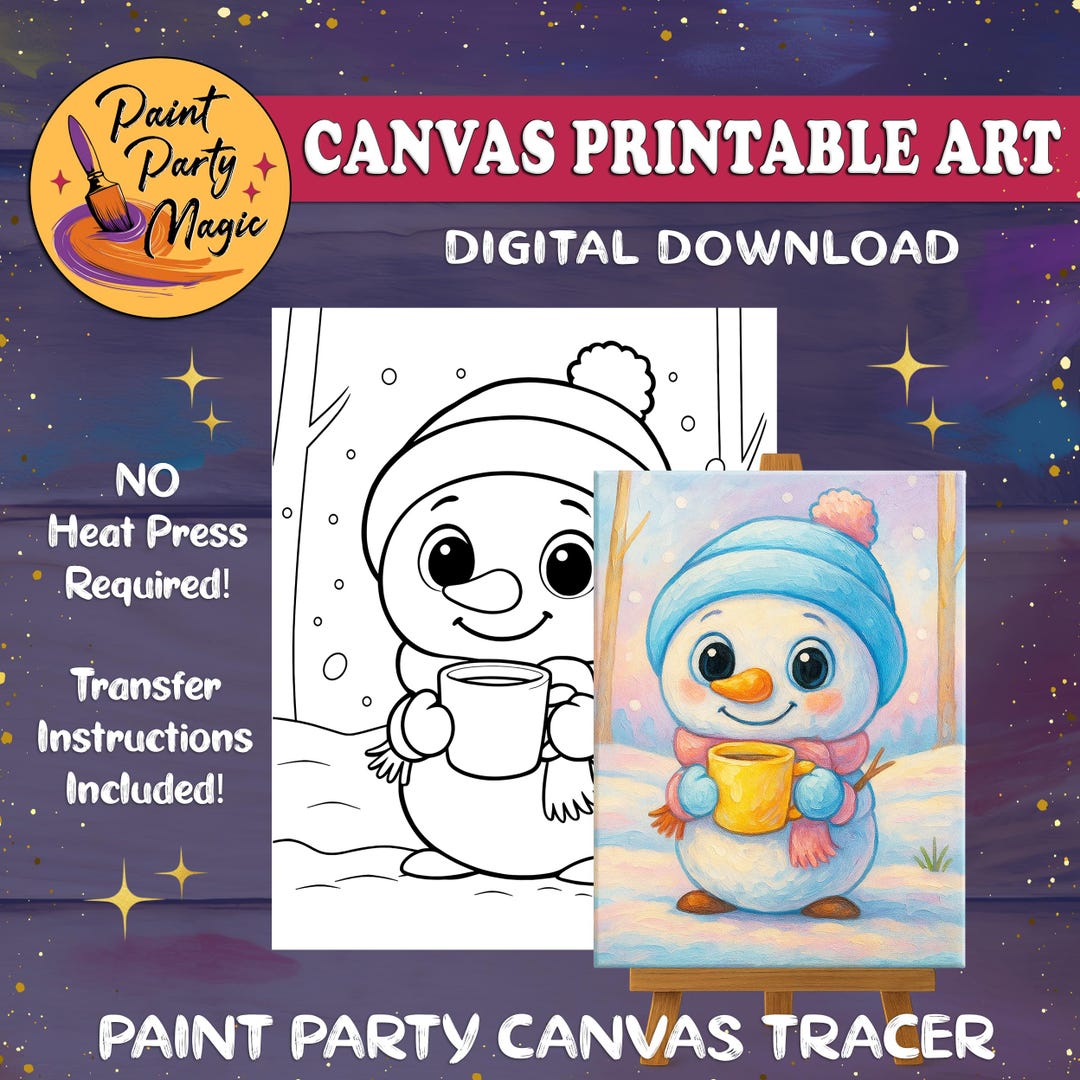 Snowman DIY Paint Party Tracer Printable Download – Winter Holiday ...