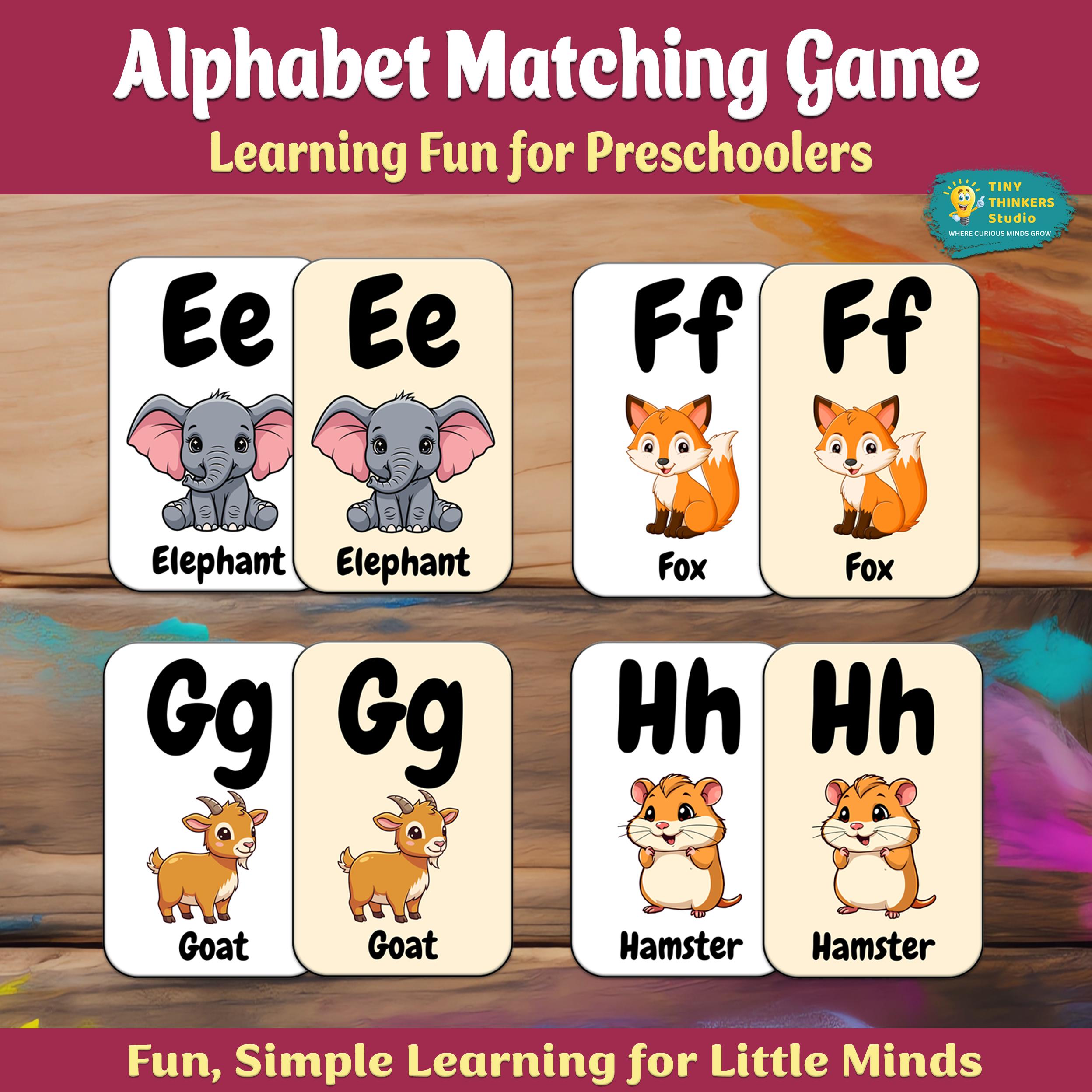 Animal Alphabet Matching Game Printable – Tiny Thinkers Preschool ...