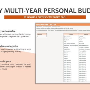 Easy Multi-year Budget Spreadsheet on Google Sheet, Budget Planner ...