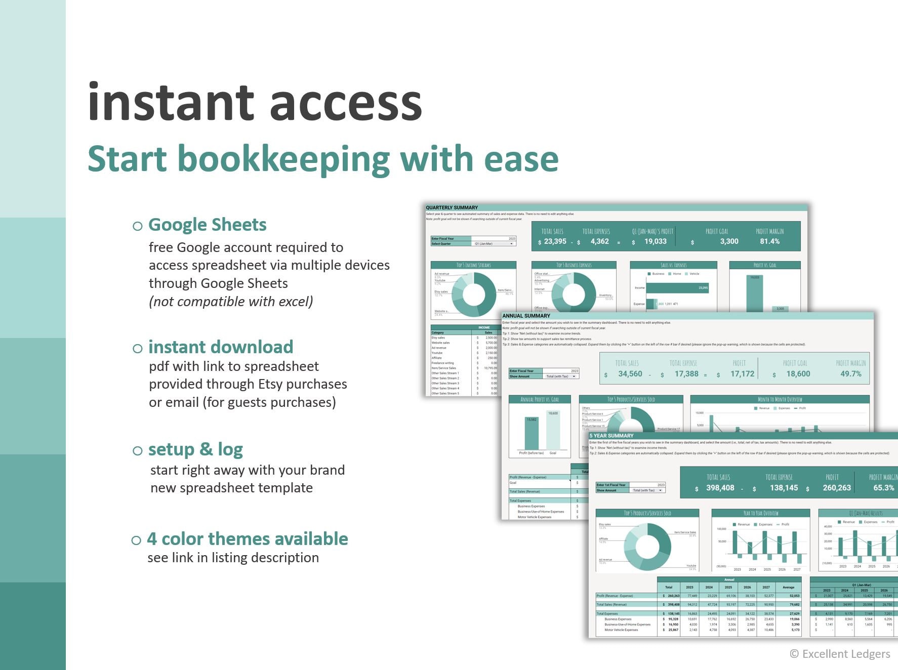 Hoja de cálculo de contabilidad en Google Sheet para autónomos y ...