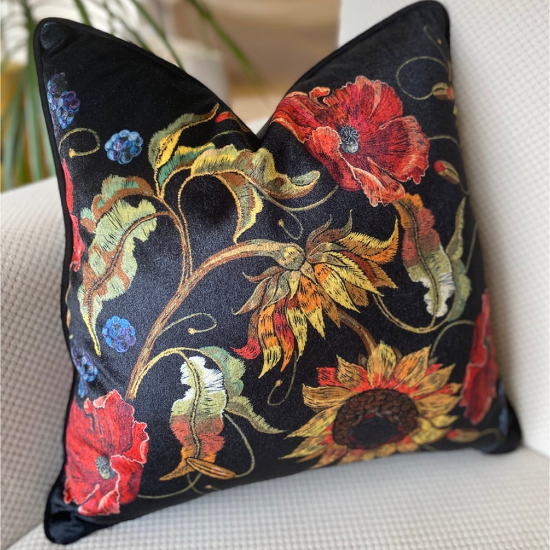 Black Velvet Pillows - Etsy