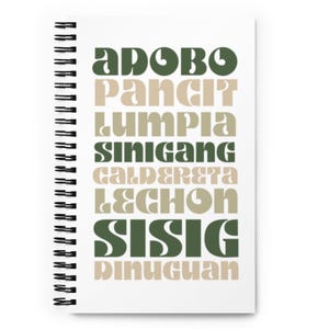 Filipino Food | Spiral Notebook - Etsy