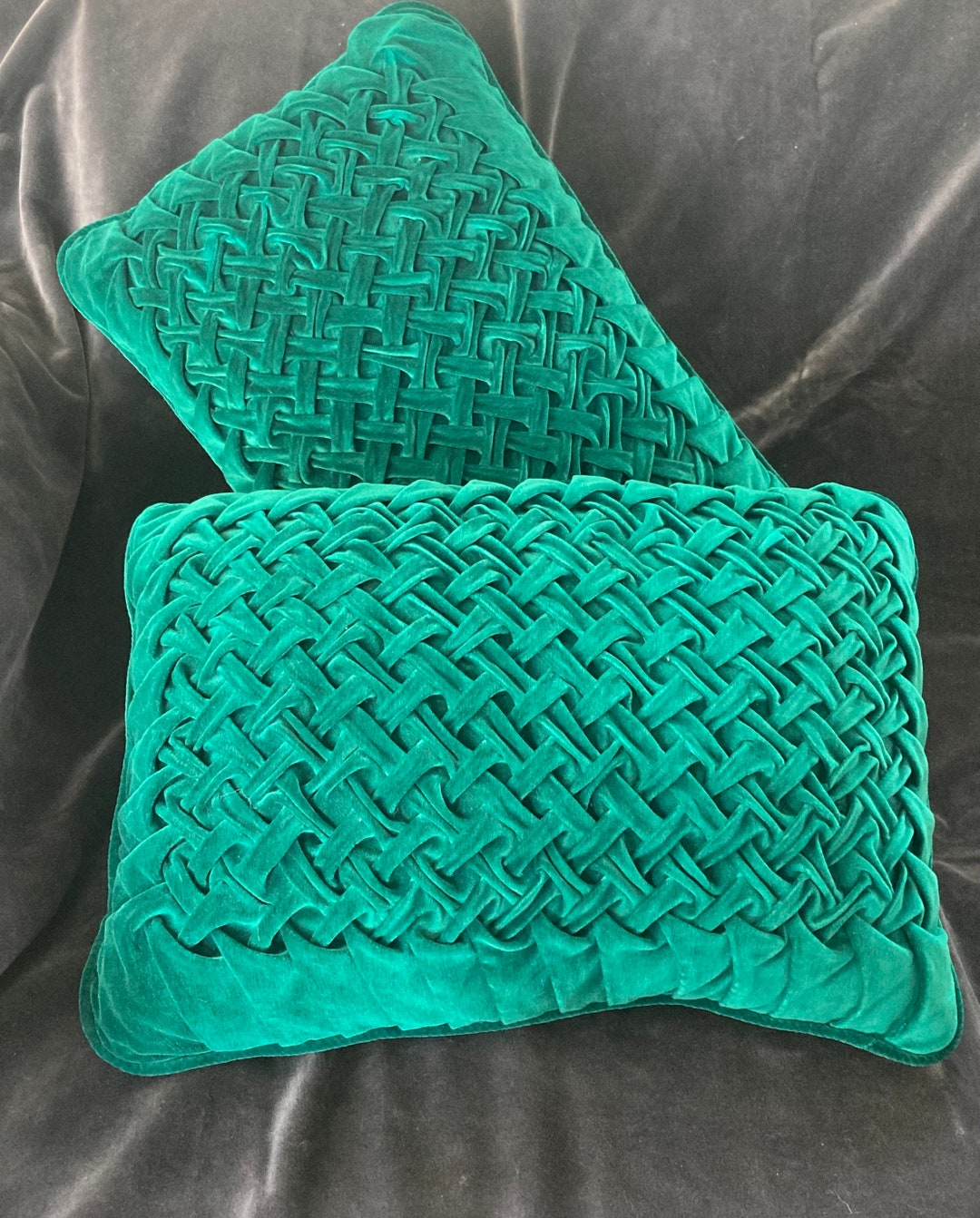 Vintage Velvet Smocked Pillows - Etsy