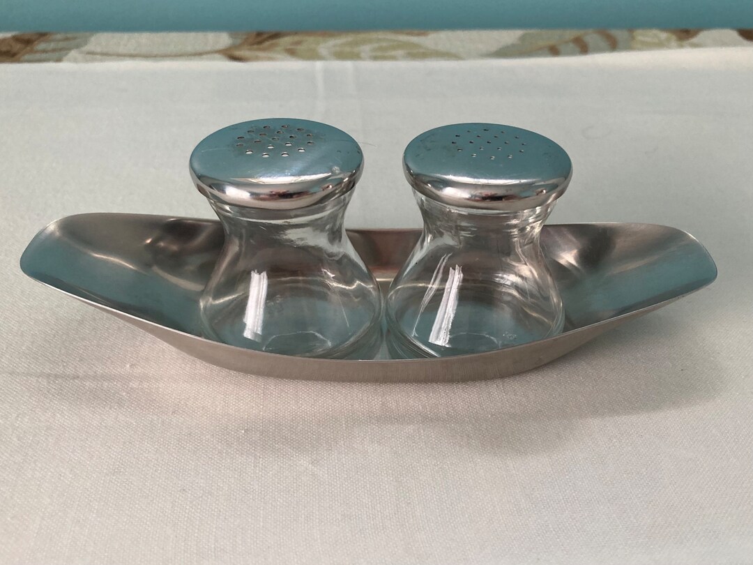 Mid-century Modern WMF Cromargan Glass Salt and Pepper Shakers With ...