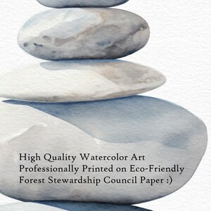 Zen Wall Art, Three Balancing Stones, Spa Wall Art, Beach Rock Painting ...