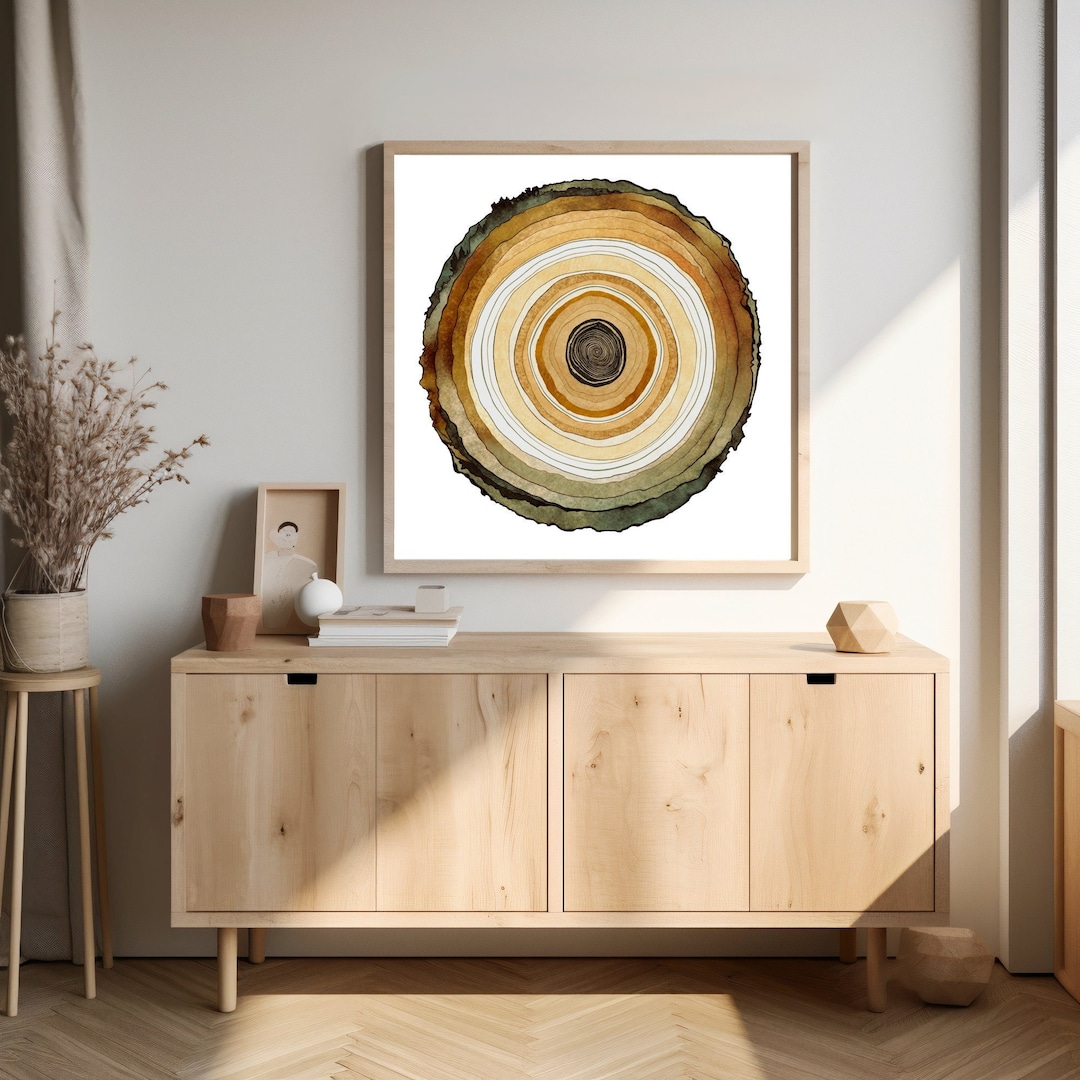 Tree Ring Wall Art, Large Tree Ring Print, Colorful Abstract Art ...