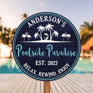 Personalized Pool Sign Swimming Pool Decor Backyard Sign - Etsy