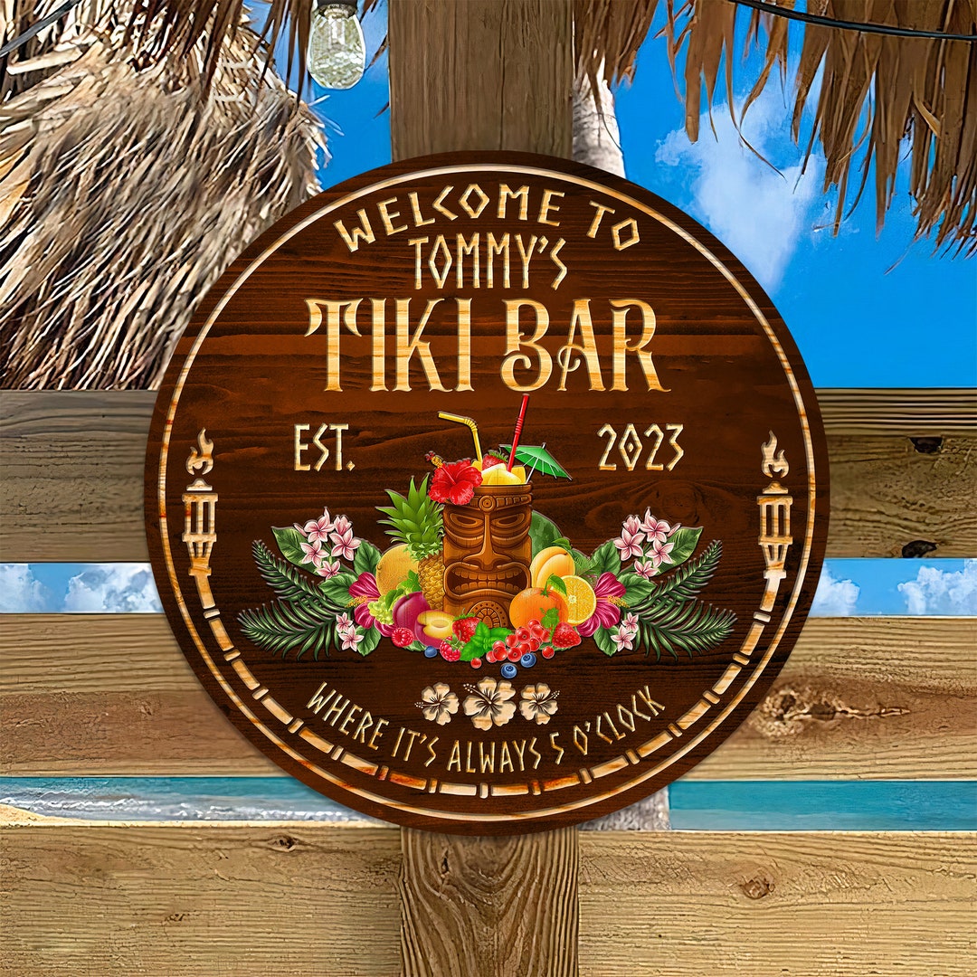 Personalized Tiki Bar Sign Tiki Lounge Sign Tiki - Etsy Australia