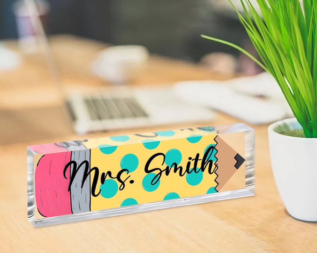 Teacher Desk Name Plate Teacher Name Sign Custom Name Plate - Etsy