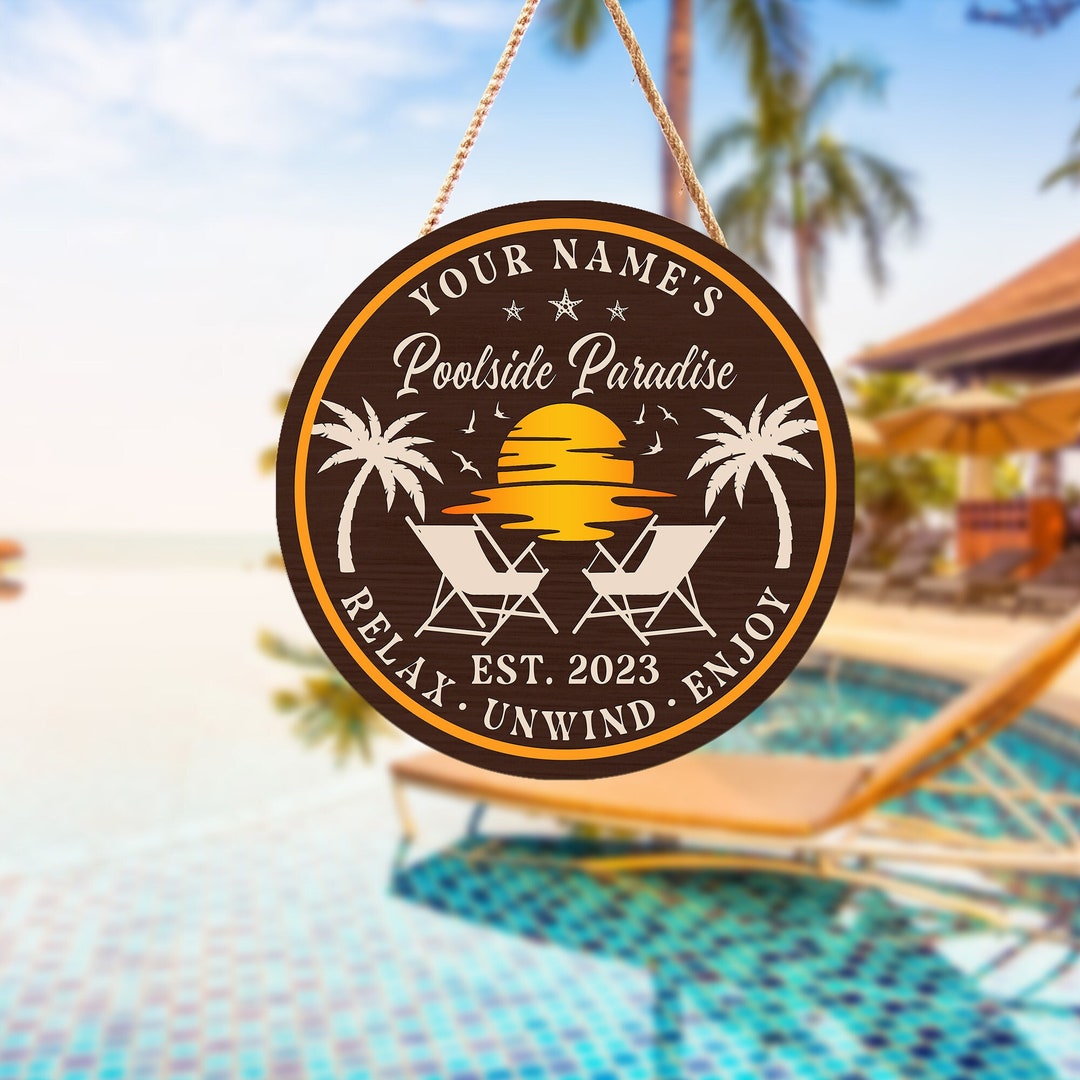 Personalized Pool Signs Swimming Pool Decor Beach Decor - Etsy