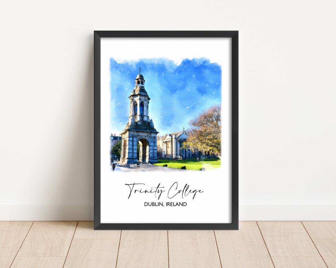 Trinity College Dublin Ireland Watercolour Travel Wall Art - Etsy