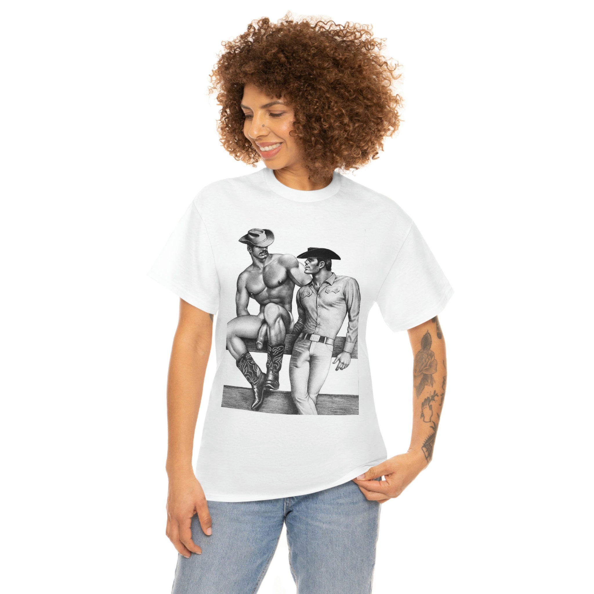 Unisex TOM OF FINLAND Curious Cowboys / Homoerotic Art T-shirt - Etsy