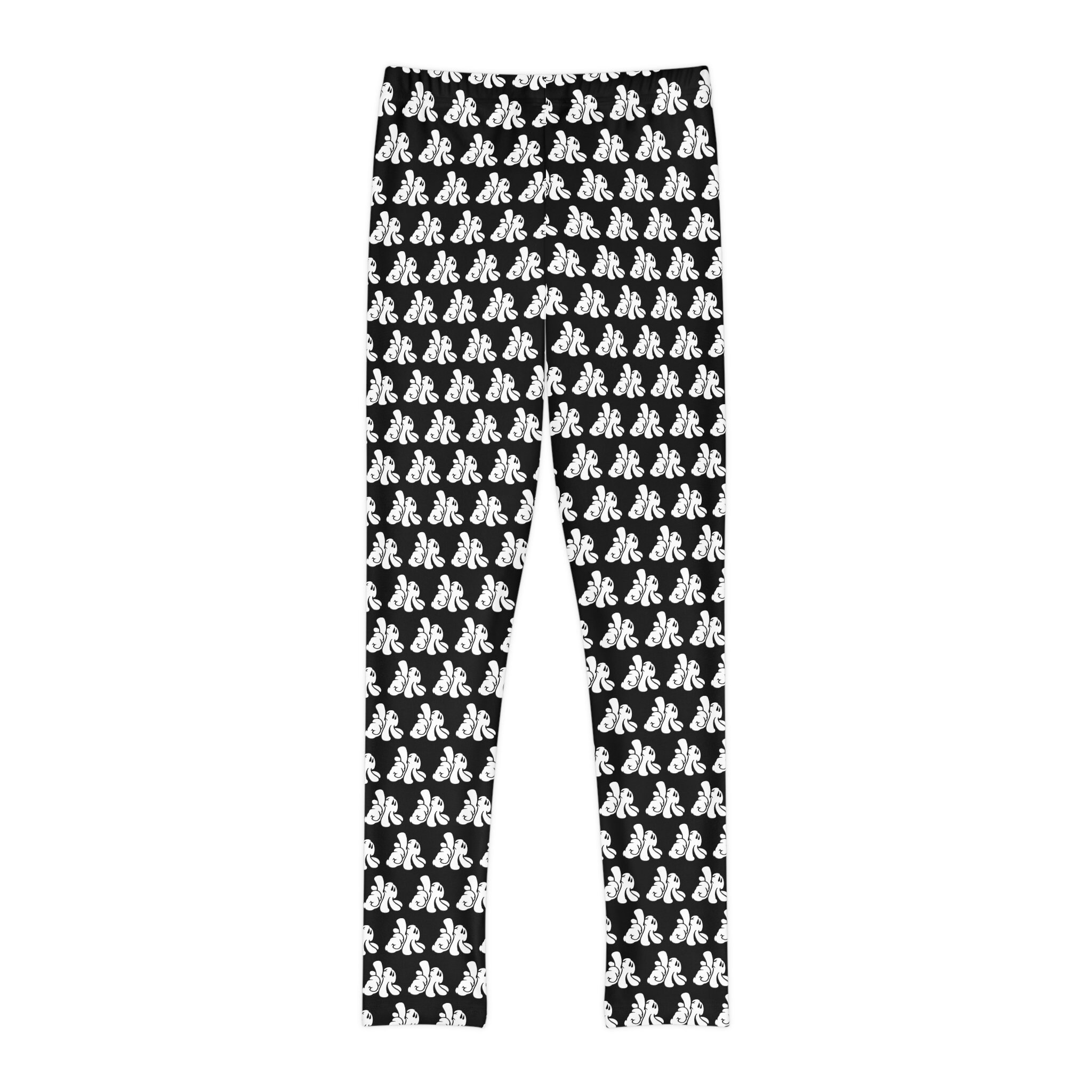 Mickey LA Fingers Print in Youth Full-length Leggings - Etsy