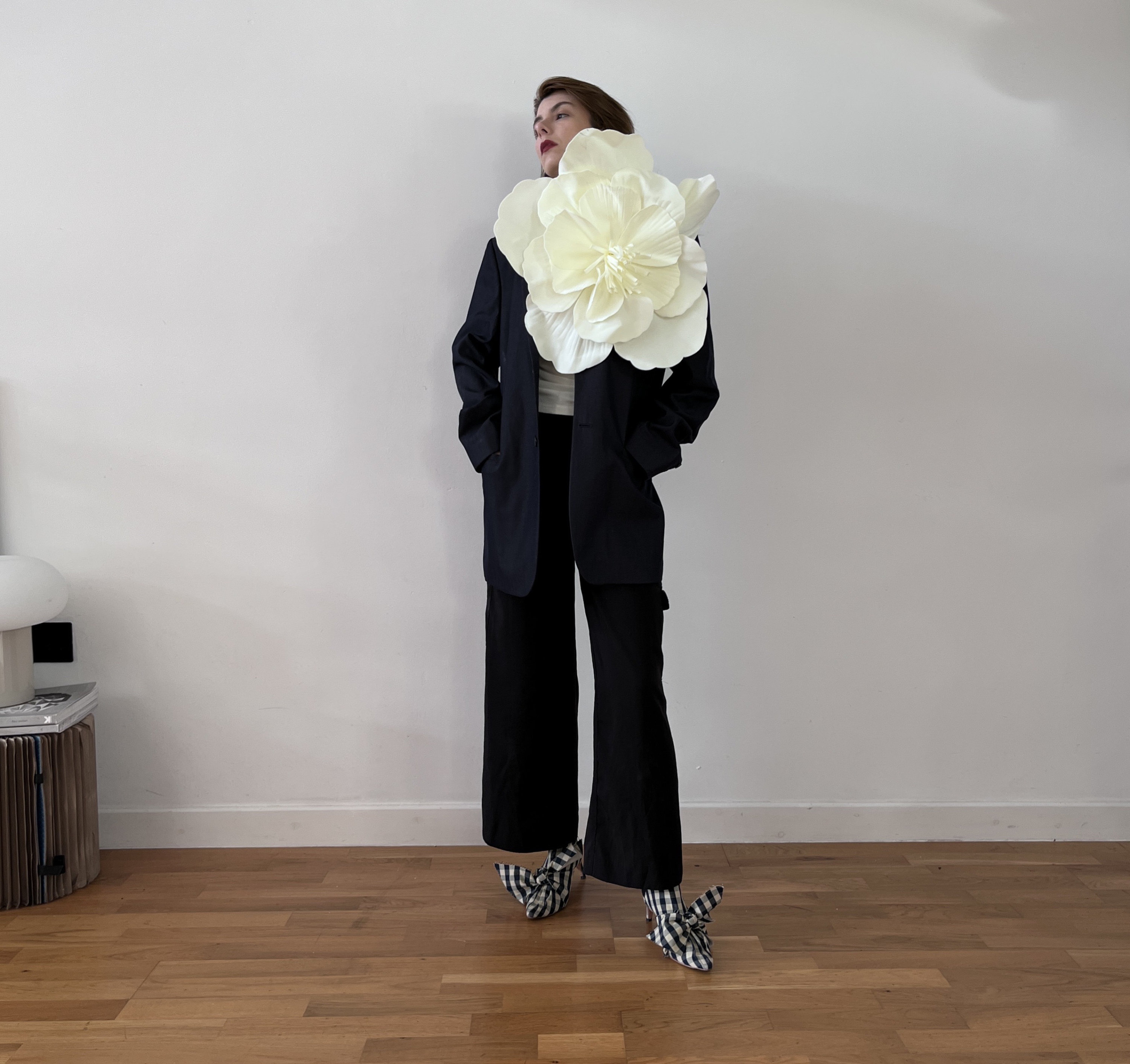 Reworked Oversize Blazer With Big 3D Neoprene Flower Pin - Etsy