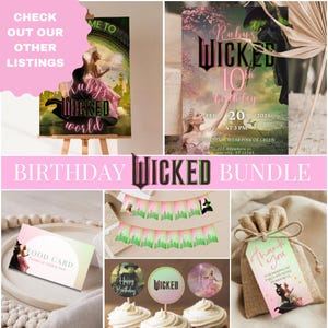 Personalized Wicked Themed Printable Birthday Banner Garland Bunting ...