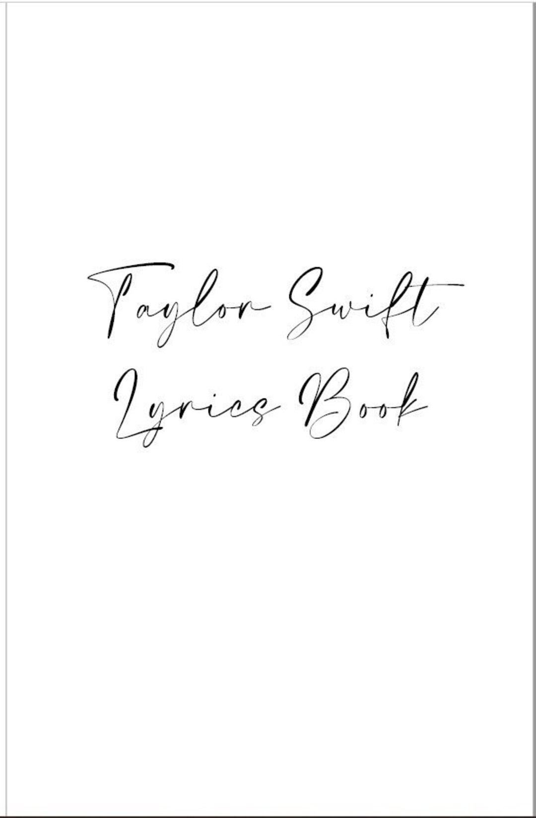 Taylor Swift Full Discography Printable Lyrics Pages Download - Etsy