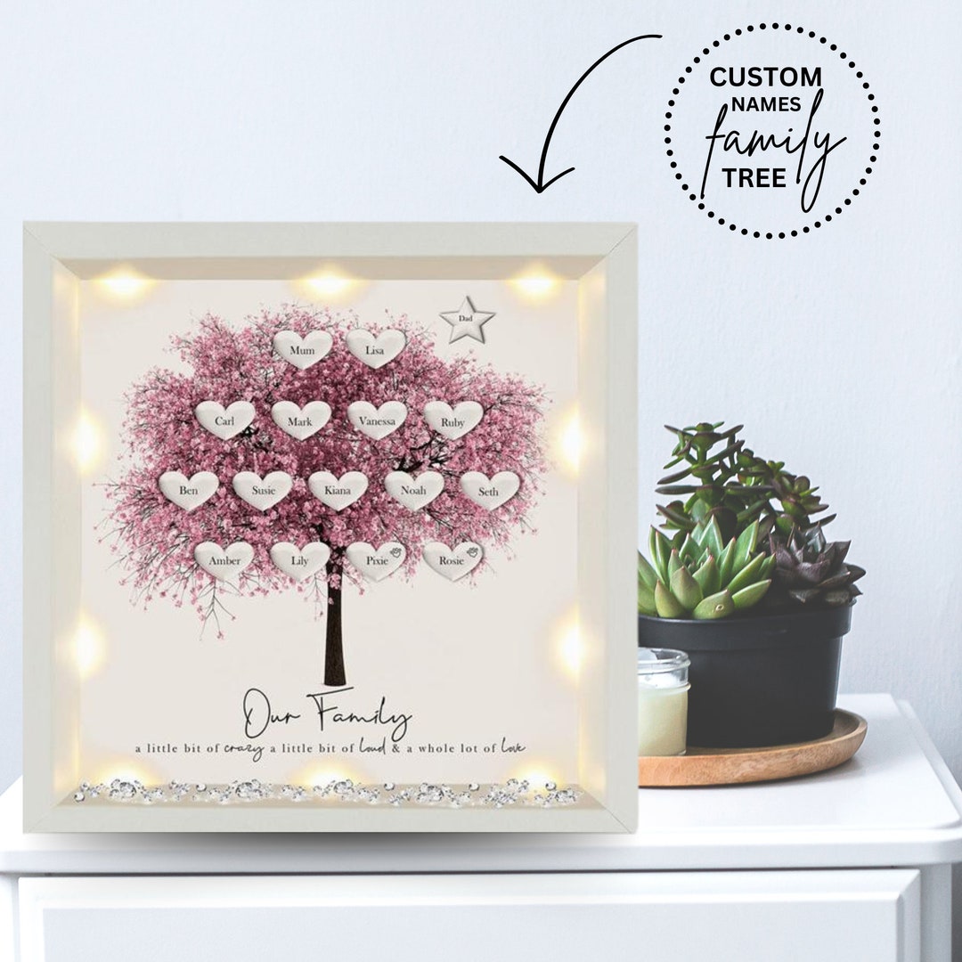 Personalized Family Tree Light,custom Family Names,mother's Day Gift ...